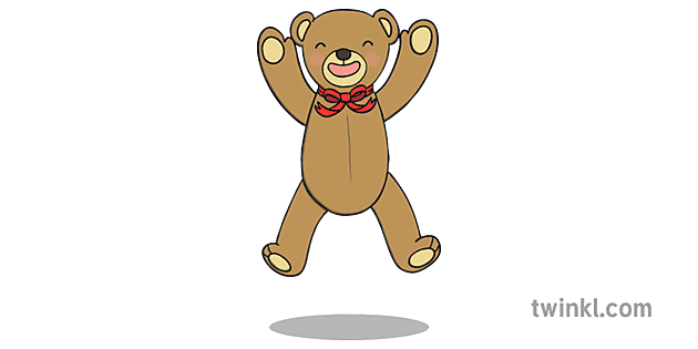 Teddy Bear Jumping Illustration