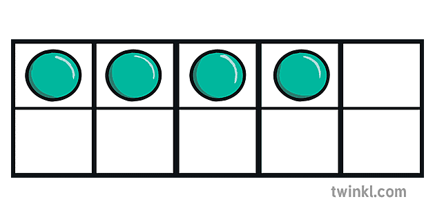 Tens Frames Four Illustration - Twinkl