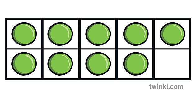 Zehn Frames Neun Dibujo