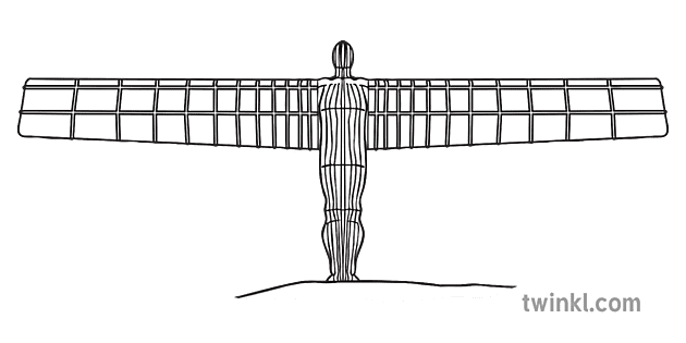 the angel y gogledd brau saesneg darluniadol map uk ks1 du a gwyn rgb