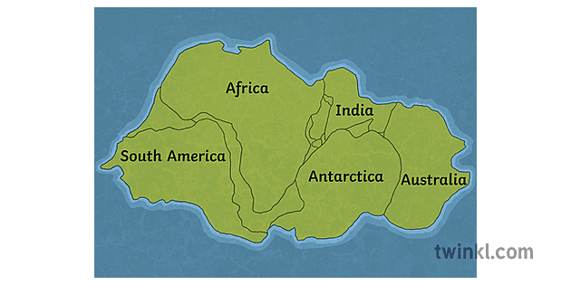 The Continent Gondwana Illustration