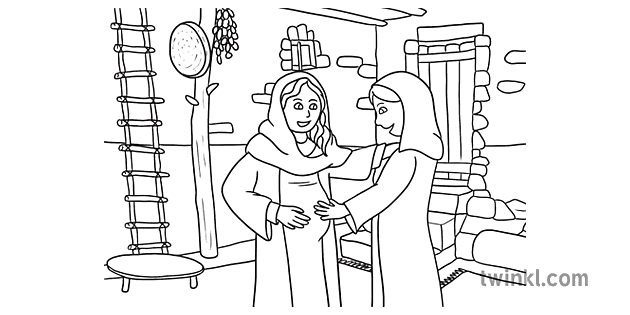The Visitation Scene Mary Visits Elizabeth Story Bible Jesus ...
