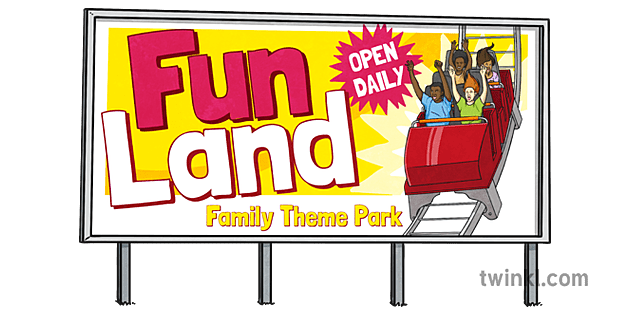 Theme Park Billboard Ilustração