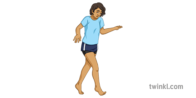 tiptoeing girl student people tiptoe ks3 ks4 Illustration - Twinkl