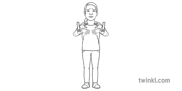 थका थका थका थका सा bsl sign language deaf community ks1 black and white rgb