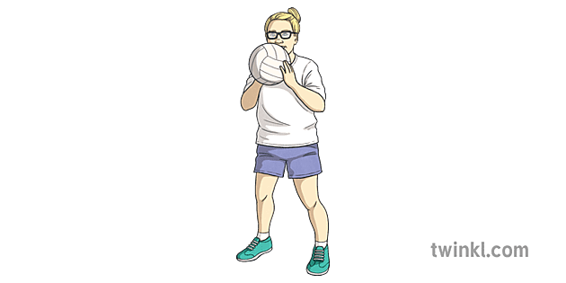 Two Foot Catch Child Girl Y6 Netball Twinkl Move PE KS2 Illustration ...