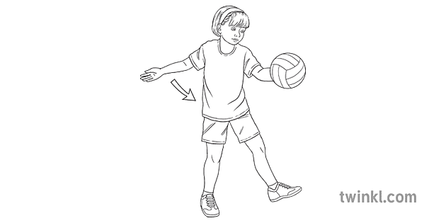 underarm serve step 2 black and white rgb Illustration - Twinkl