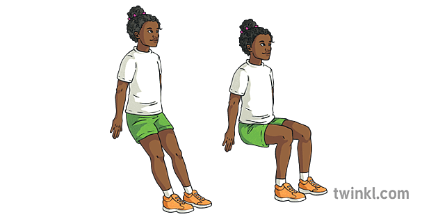 wall squats pe gym ks2 Illustration - Twinkl
