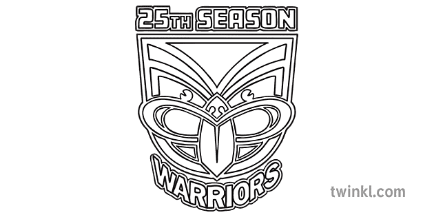 Warriors National Rugby League Team Logo Sports Australia KS1 Black and ...