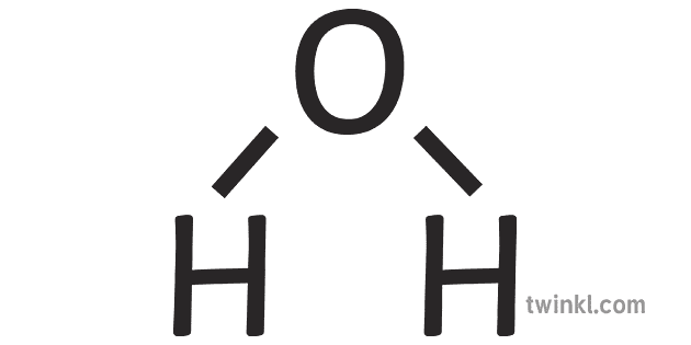 Water Structural Formula Science Secondary Black and White RGB