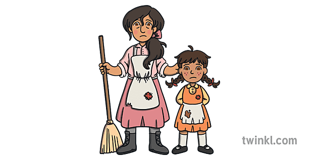 a poor mother and daughter ver 1 Illustration - Twinkl