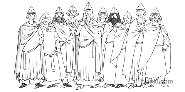 Anglo Saxon Tithing Black and White Illustration - Twinkl