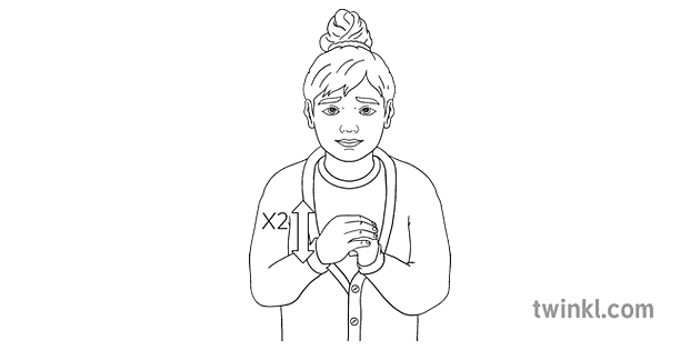 auslan friend black and white rgb ver 1 Illustration - Twinkl