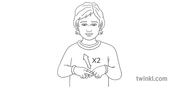 auslan znak tata crno bijeli rgb ver 1 Illustration - Twinkl