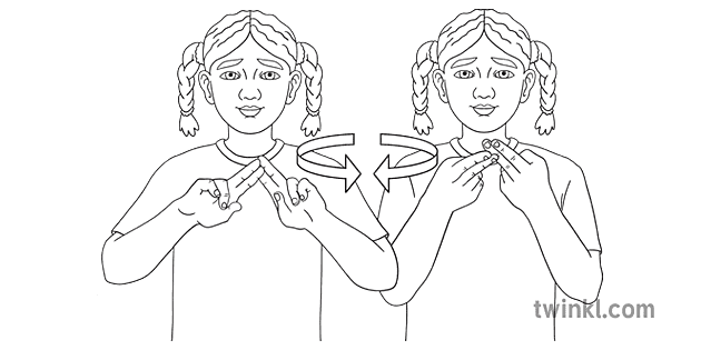auslan sign family black and white rgb ver 1 2 Illustration - Twinkl