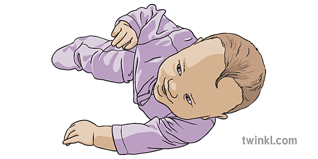 Baby 7 Months Rolling over Illustration - Twinkl