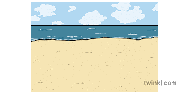 Beach Scene Illustration - Twinkl