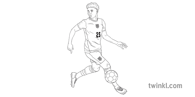 bukayo saka black and white rgb ver 1 Illustration - Twinkl