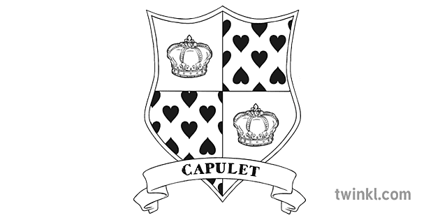capulet blason noir et blanc - Twinkl