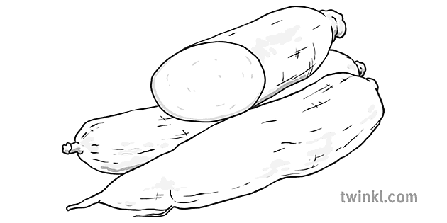 cassava black and white Illustration - Twinkl