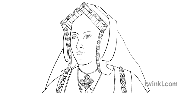 catherine of aragon black black white 2 Illustration - Twinkl