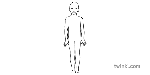 Kind Umriss schwarz weiß Illustration - Twinkl