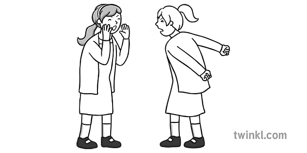 sigaw bata sa isa pang bata black and white Illustration - Twinkl