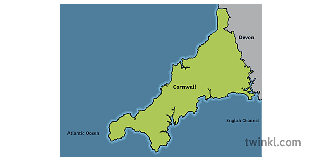 cornwall map ver 1 Illustration - Twinkl