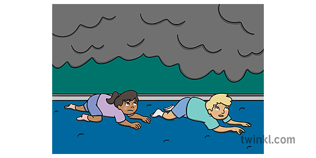 crawling under smoke ver 1 Illustration - Twinkl