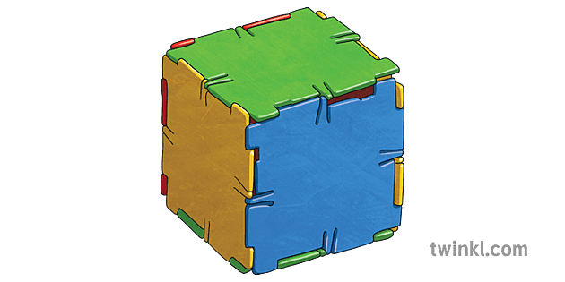 Cube Made from Polydron Ver 1 - Twinkl