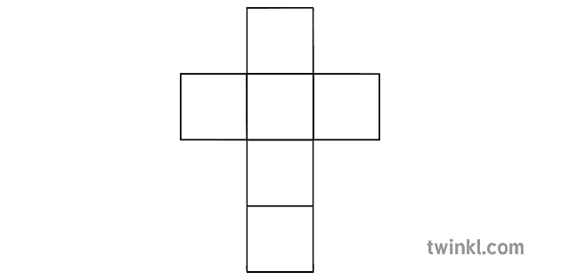 cube net 05 đen trắng Ilustración