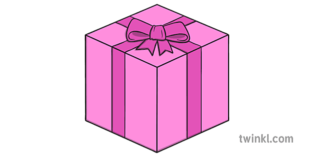 Cube Present Illustration - Twinkl