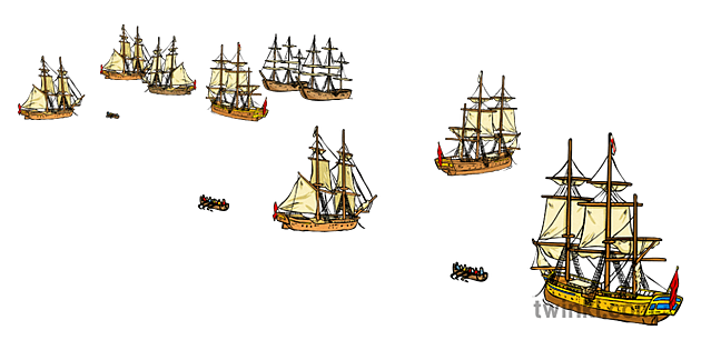 Fleet of Ships Illustration - Twinkl