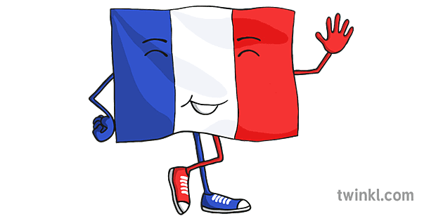 French Flag Smiley Character Illustration - Twinkl