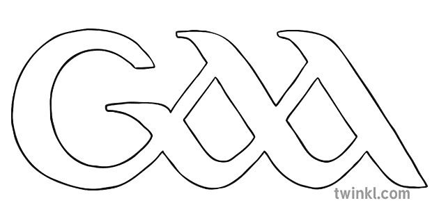 gaa logo 2 e zezë dhe e bardhë Illustration - Twinkl