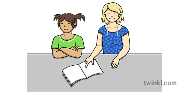 Girl Ignoring Teacher Illustration