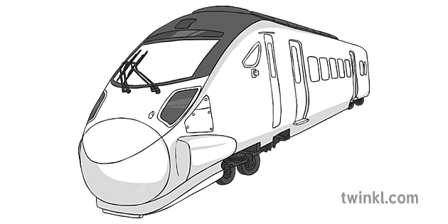 High Speed Train Hst Black and White Illustration - Twinkl