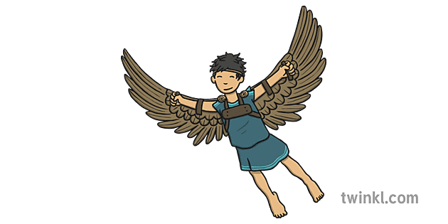 Icarus with Wings Illustration