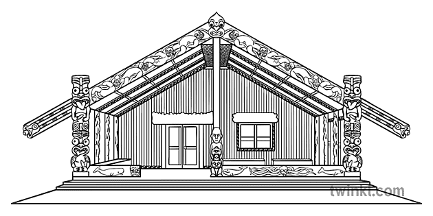 Maori Marae Waitangi Sheets Sketch Coloring Page
