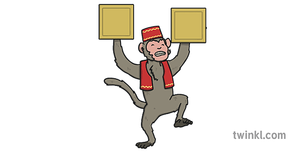 Monkey with Square Symbols Illustration - Twinkl