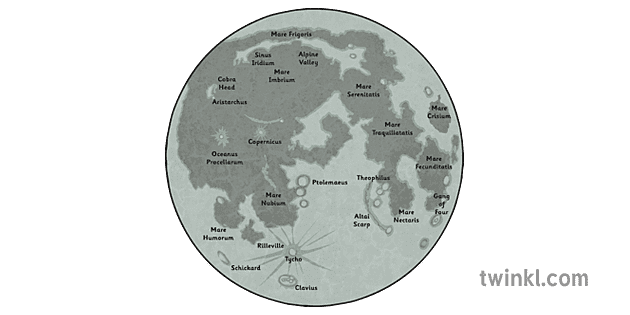 mapa da lúa Illustration - Twinkl