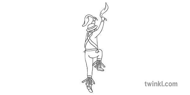 morris dancer 03 czarno biały Illustration - Twinkl