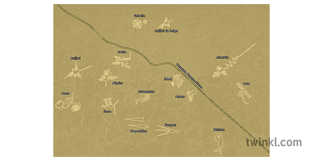 Nazca Lines Map Illustration - Twinkl