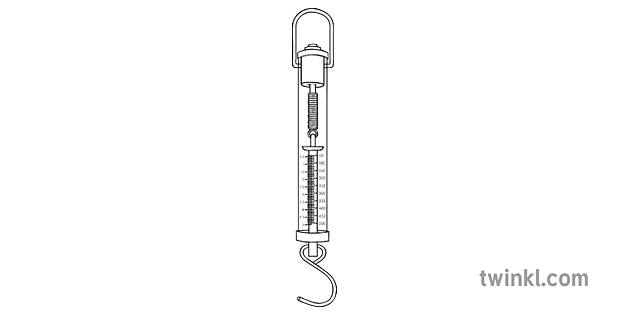 Newtonmeter Schwarzweiß Illustration - Twinkl