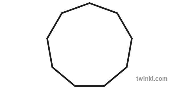 nonágono blanco y negro Illustration