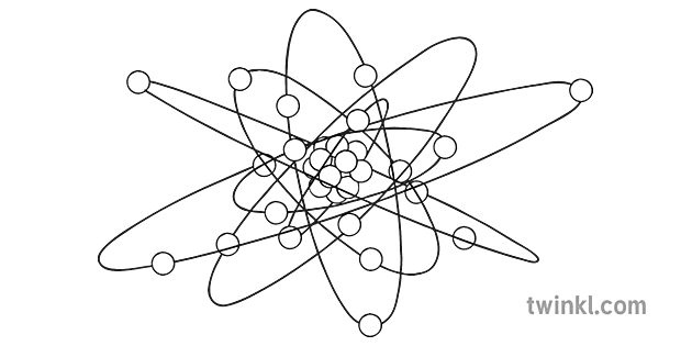 физик атом хар цагаан Illustration