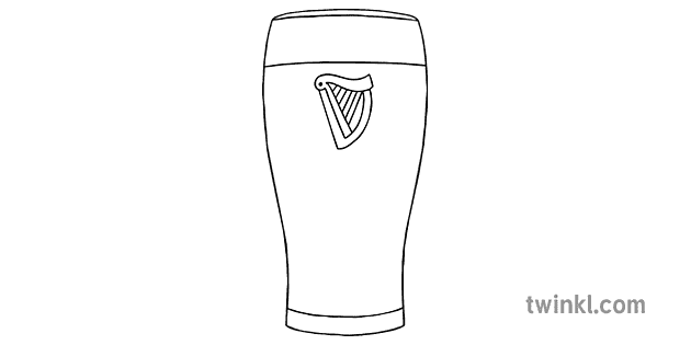 pinta de guinness blanco y negro - Twinkl