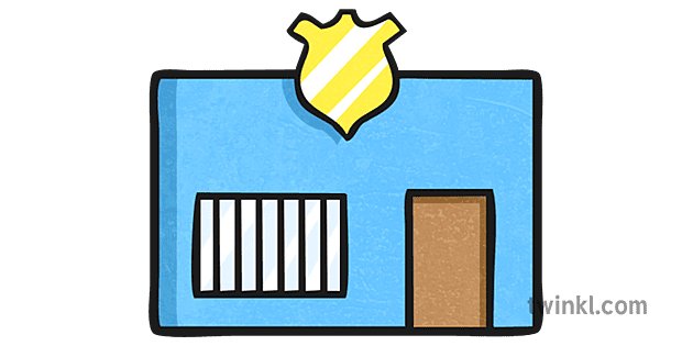 Police Station Map Icon Illustration - Twinkl