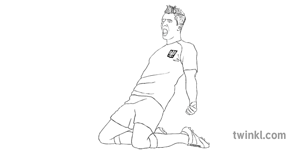 Robert Lewandowski Poland Black and White 1 Illustration - Twinkl