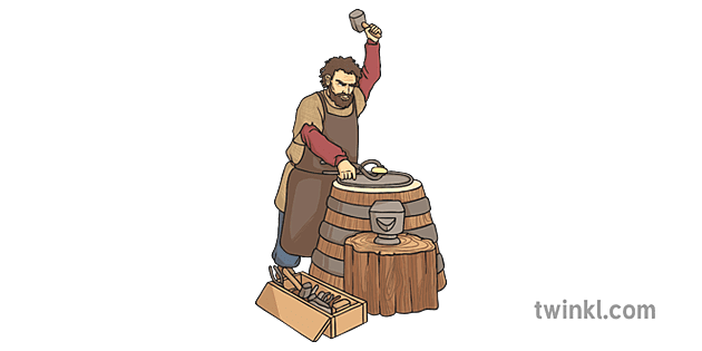 Saxon Blacksmith Illustration - Twinkl